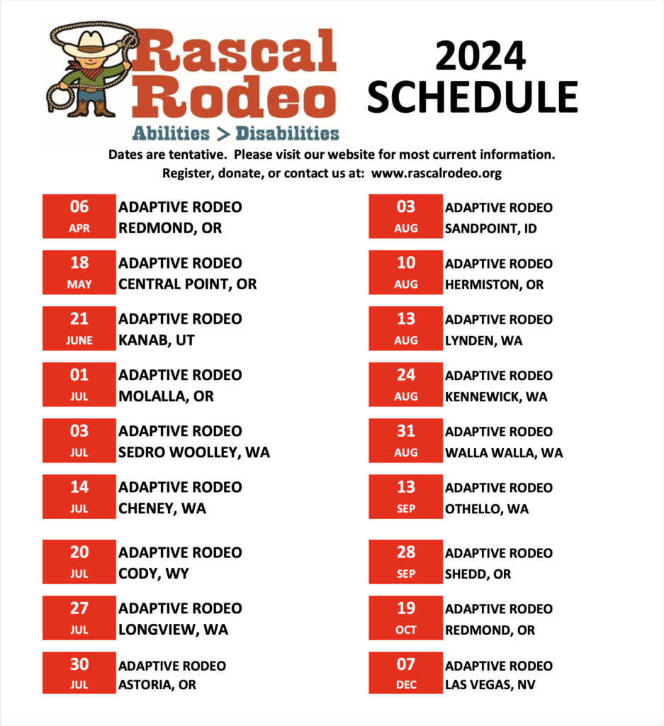 Scheduled Events for the Rascal Rodeo in Tri-Cities